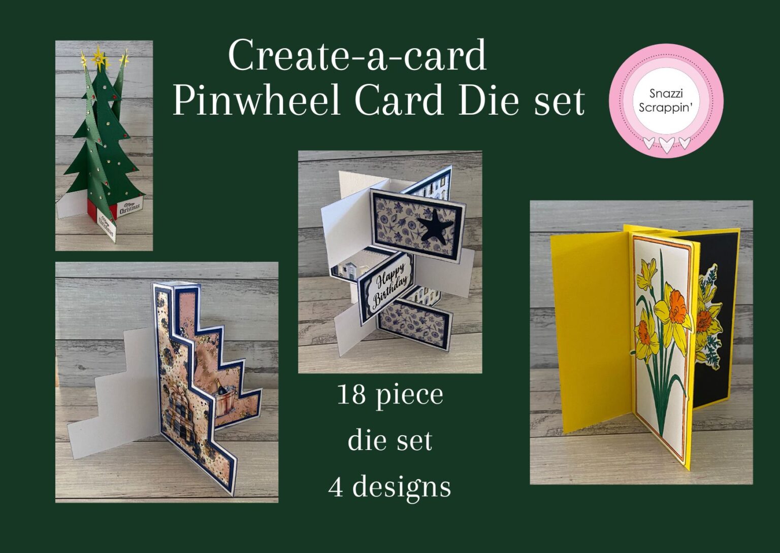 Create-a-card - Pinwheel Card die set - Snazzi Scrappin'